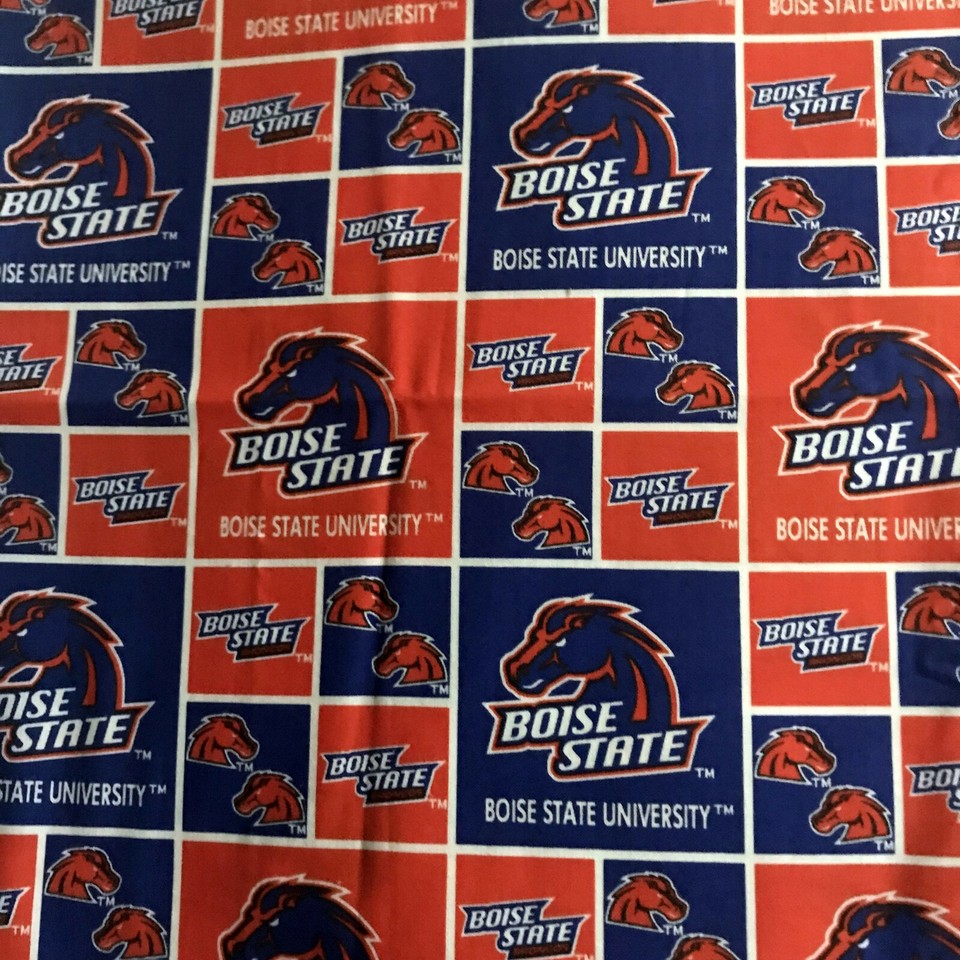 Boise State University BSU 42 x 36" fabric cotton quilt Blue and Orange ...