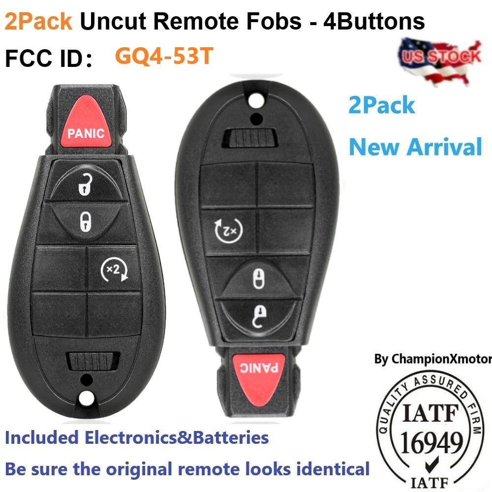 2013-2017 Dodge Ram 4-Button Smart Key Fob (GQ453T-4B-FOB), 50% OFF