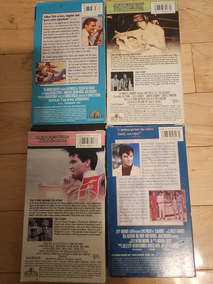 Elvis VHS Lot Of 4 Clambake Kid Galahad Frankie And Johnny Follow That ...
