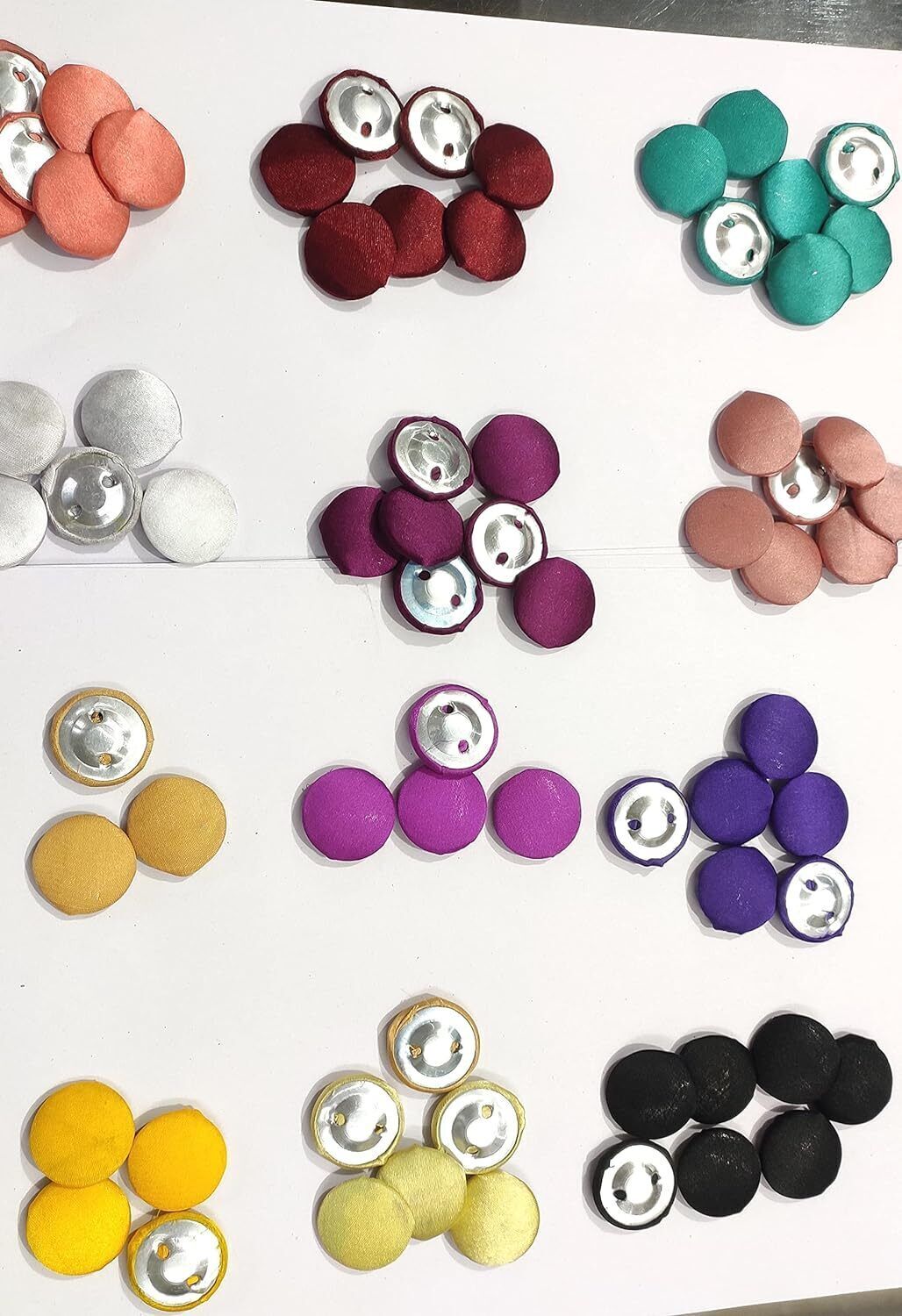 10Pcs Sewing Buttons Fabric Covered Round Metal Satin Covered Buttons ...