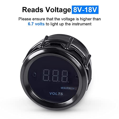 DC12V Voltmeter Blue Digital LED Volt Gauge Voltage Meter Kit 2inches ...