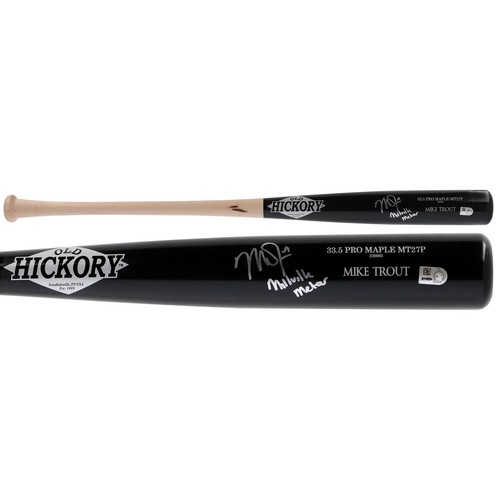 Mike Trout Angels Signed Old Hickory Game Model Bat with "Millville ...
