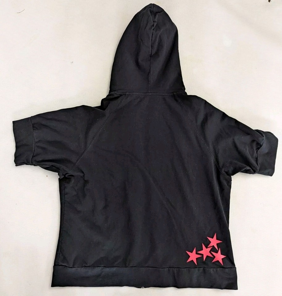 Kitson LA Women Zip Hoodie Sz 2 Short Sleeve Sweatshirt Colorful Stars ...