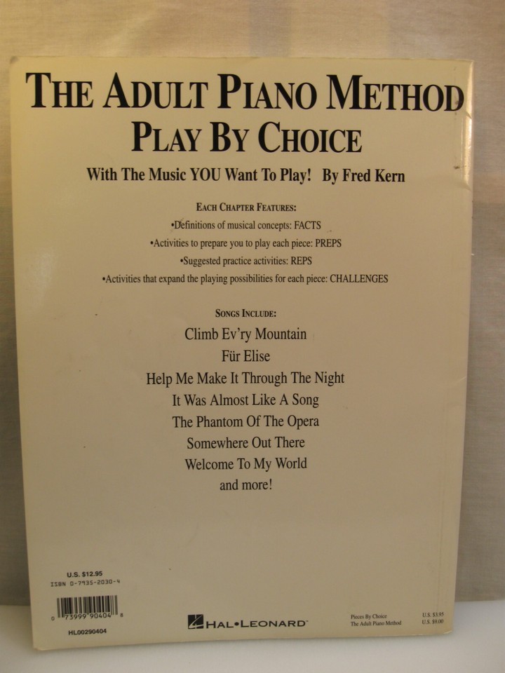 The Adult Piano Method - Play by Choice | eBay