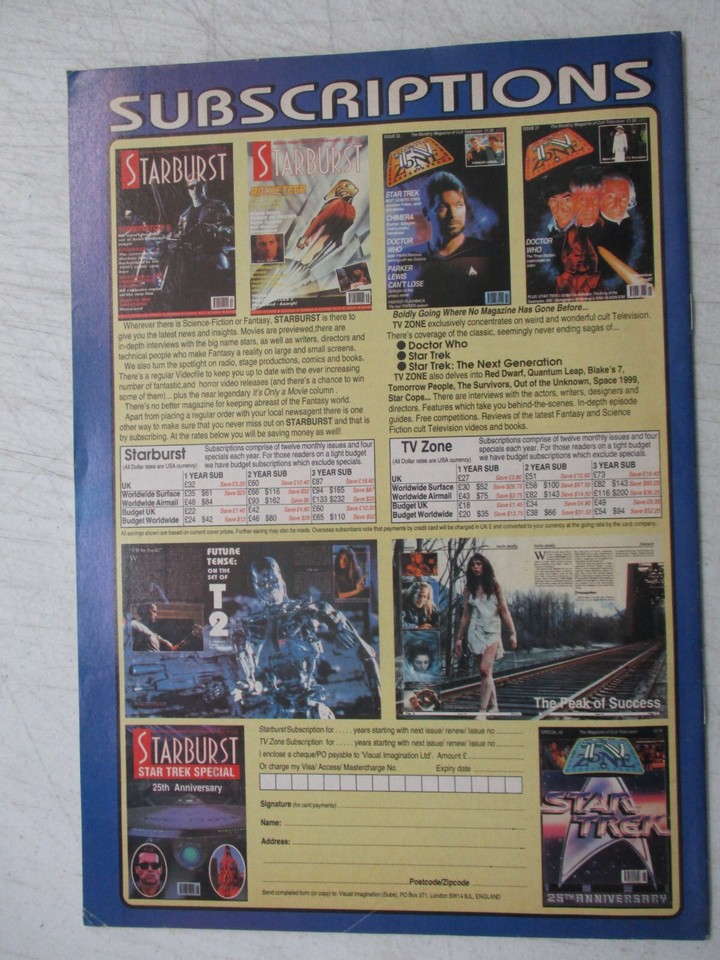 TV ZONE UK MAGAZINE #27 FEB 1992 BLAKE 7 MICHAEL KEATING ALIEN NATION ...