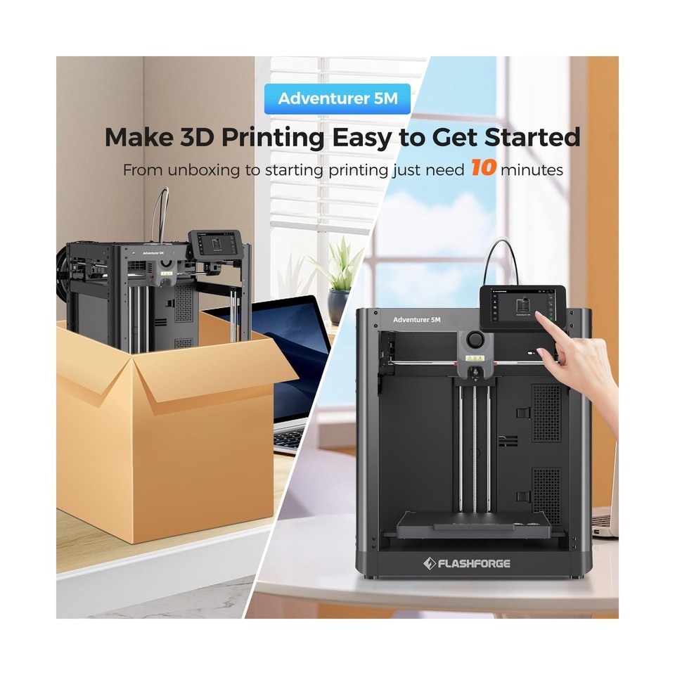 FLASHFORGE Adventurer 5M 3D Printer,600mm/s Max Speed Core XY 3D ...