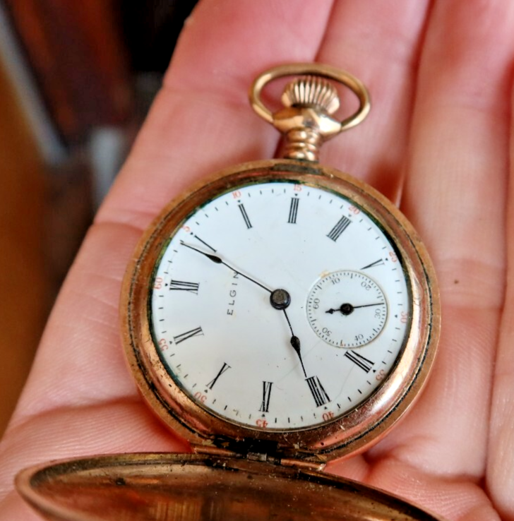 Vintage Antique Elgin Hunter's Case Gold Filled Wind Up Pocket Watch ...