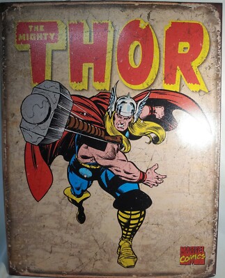 Thor The Mighty Marvel Comics Super Superhero Avengers Metal Sign Retro ...