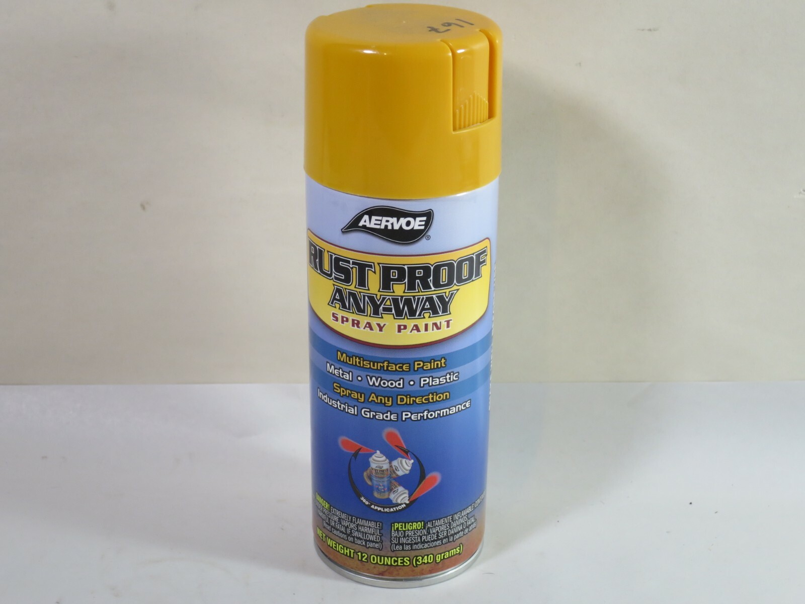 Aervoe 167 Rust Proof Any-Way Spray Paint CAT Yellow Old 12 oz Can Case ...