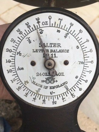 antique letter scales, made by Salter. England, postal. letter weighing ...