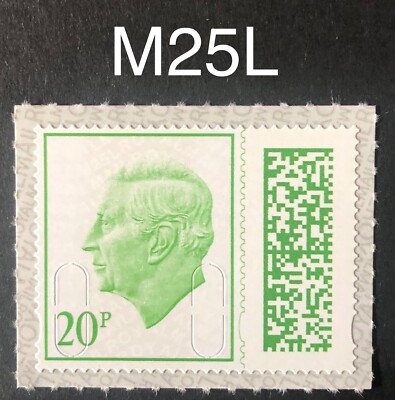 GB 2025 KCIII New 20p Barcoded Definitive Stamp M25L , self-adhesive ...