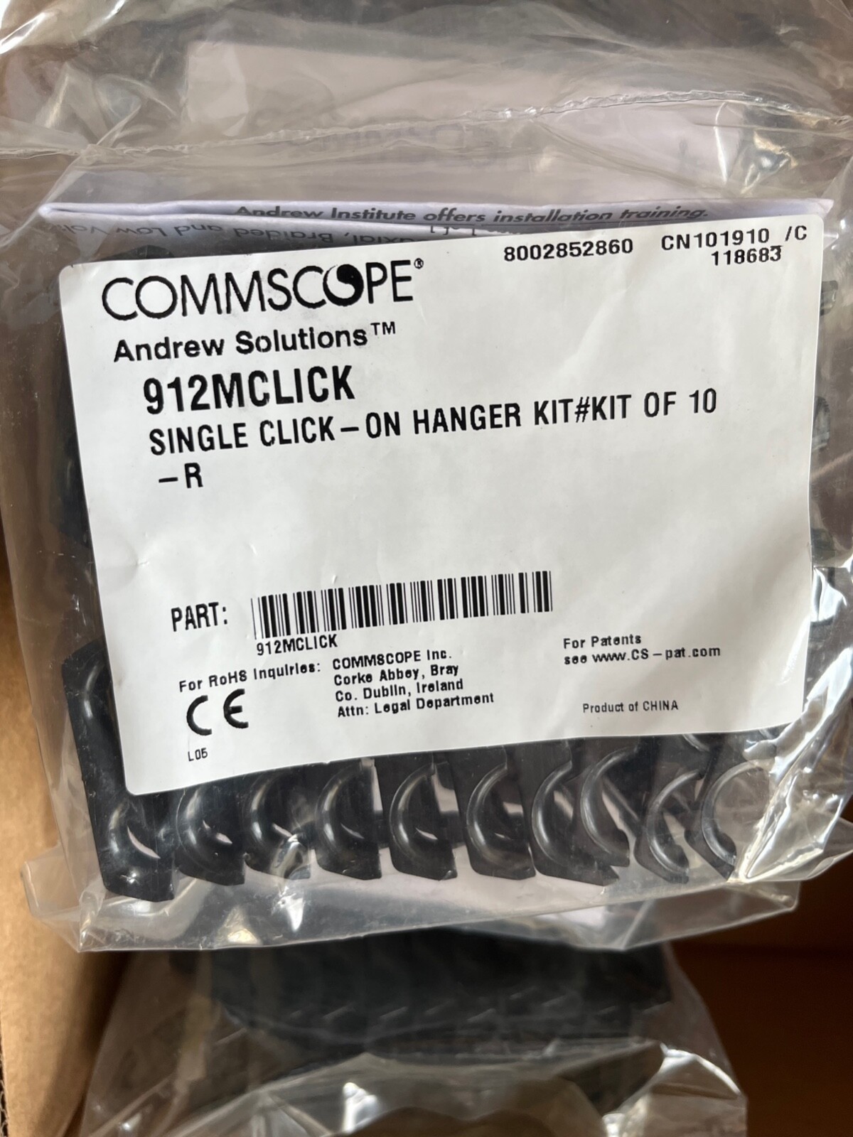 QTY 5 LOT NEW Commscope 912MCLICK Mini Click-on Hanger 10pk LDF1&2 EFX2 ...