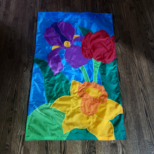RARE 1992 Windsport Vintage Banner Flag Outdoor FLOWERS 5' X32" | eBay