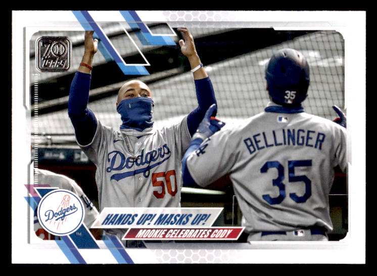 2021 Topps Hands Up! Masks Up! CL Betts/Bellinger #303 Los Angeles ...
