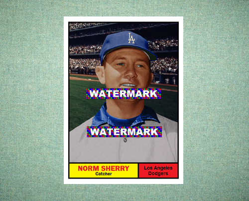Norm Sherry Los Angeles Dodgers 1961 Style Custom Baseball Art Card | eBay