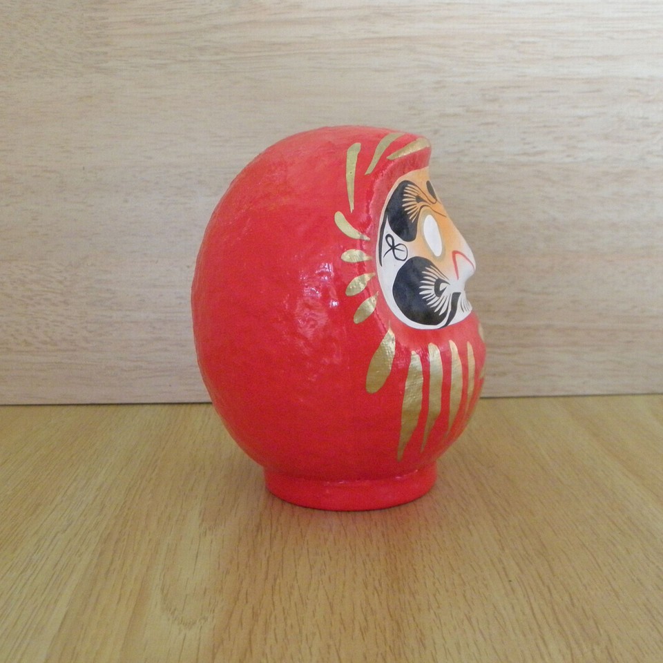 small Daruma Doll in Red color with brushed pen / Daruma at Takasaki ...