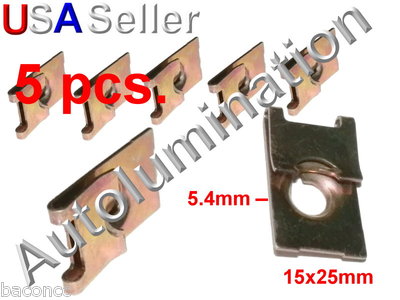 U J Fold Over Clip Floating Nut 5mm Body Fender Dash Door Instrument ...