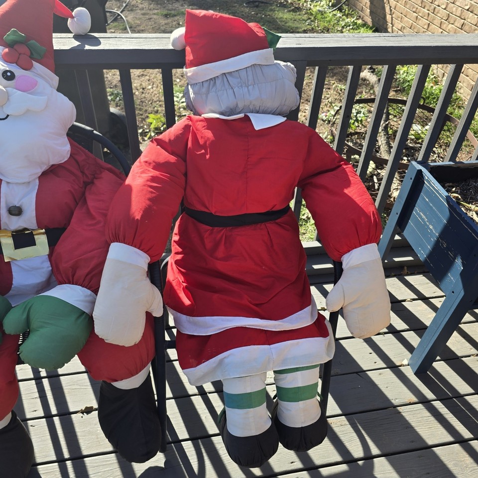 Vintage Lillian Vernon Santa & Mrs Claus Life Size Plush Figure 5 ft ...