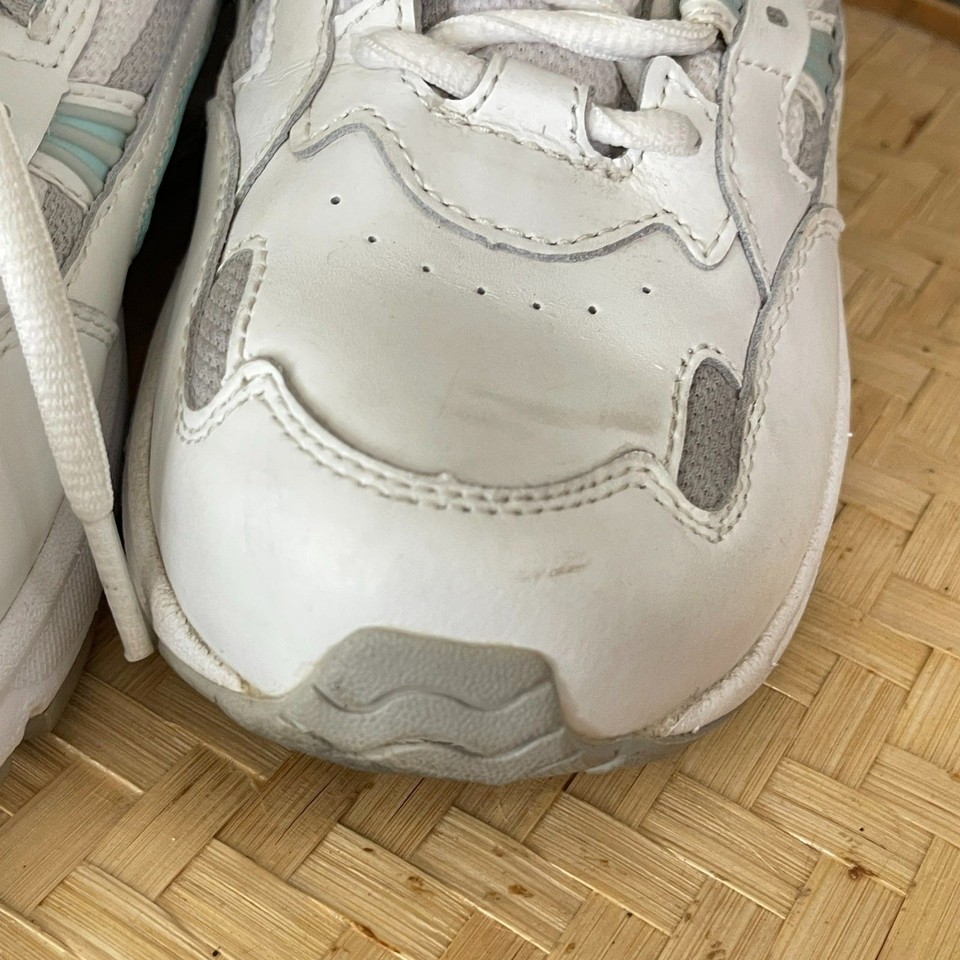 Vionic Walker Classic White Aqua Leather Walking Orthaheel Shoes Size 8 ...