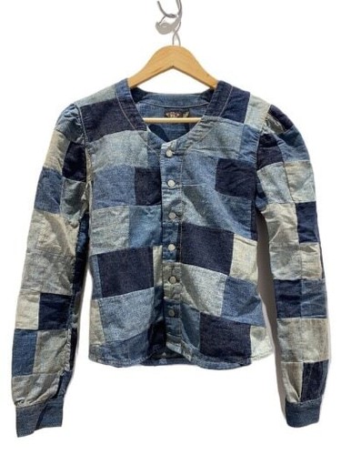 RRL/Patchwork Denim Fitted Shirt/Jacket/1/Cotton/NVY/Allover Pattern | eBay