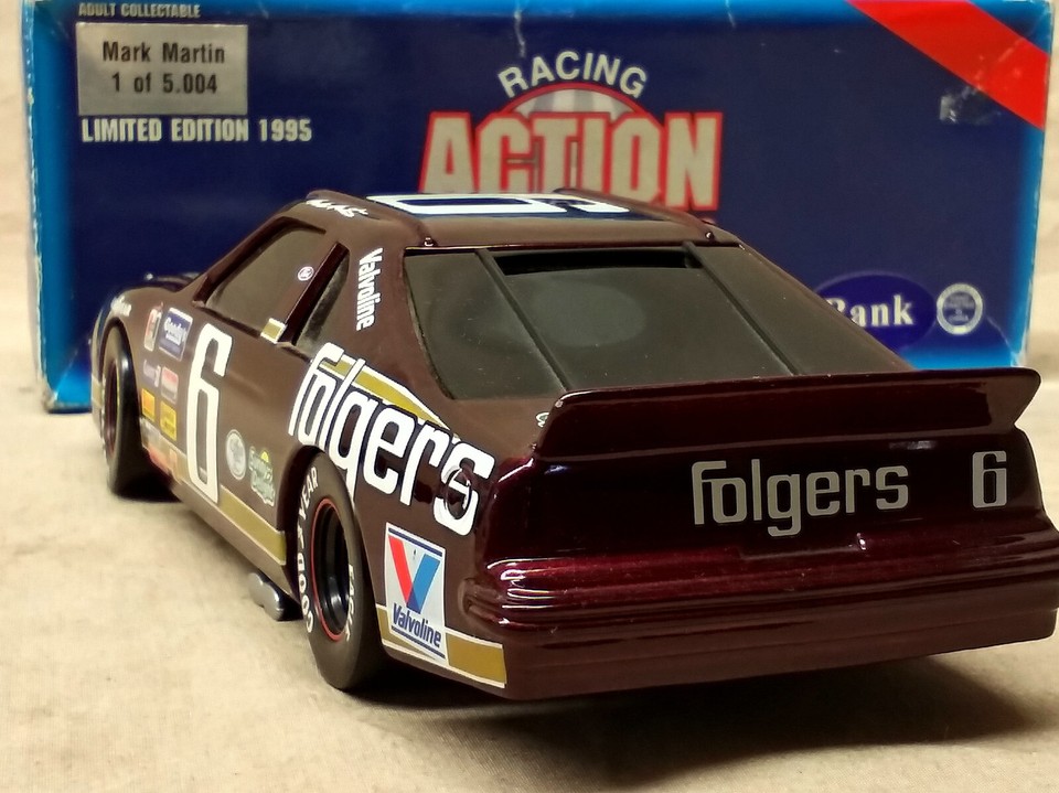 Rare! Vintage NASCAR Mark Martin #6 Folgers Valvoline 1990 Thunderbird ...