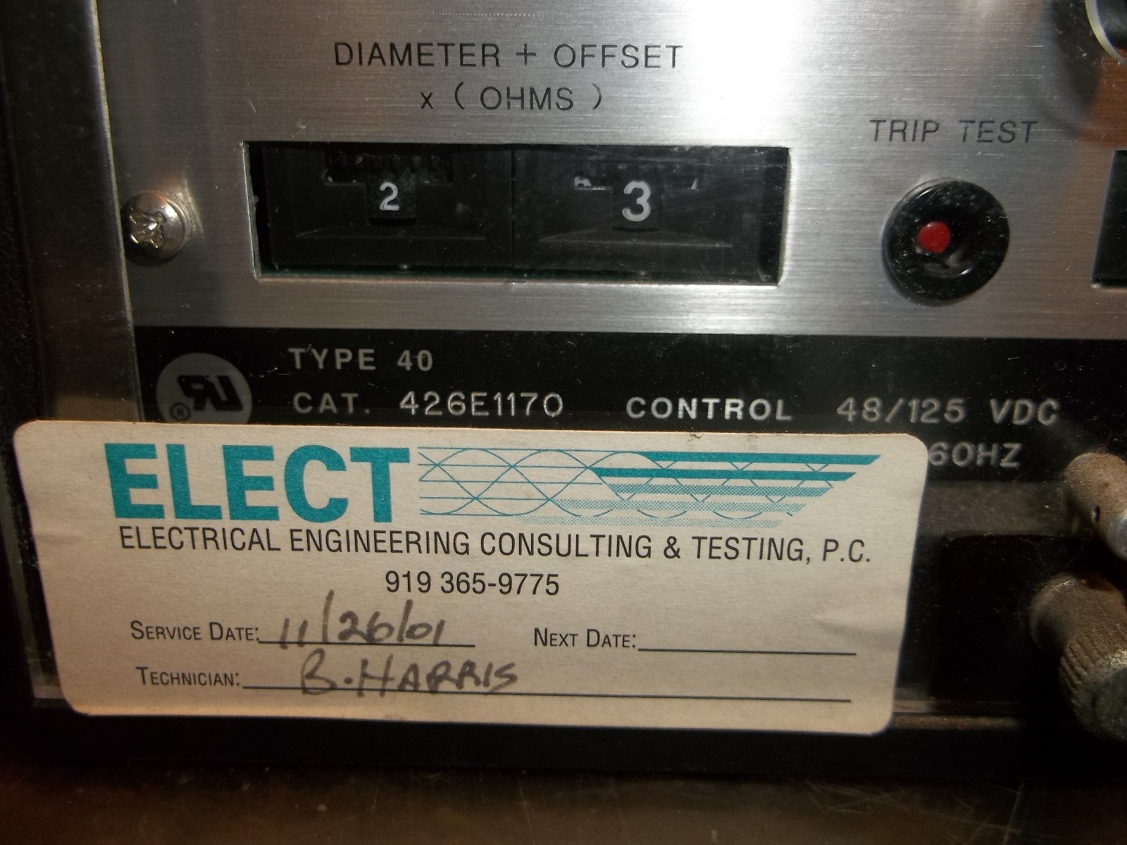 ABB POWER T&D CIRCUIT SHIELD LOSS OF EXCITATION 40 426E1170 48/125 VDC ...