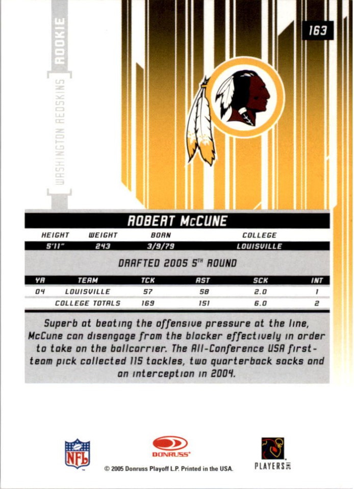 2005 Leaf Rookies and Stars Longevity Ruby #163 Robert McCune /250 - NM ...