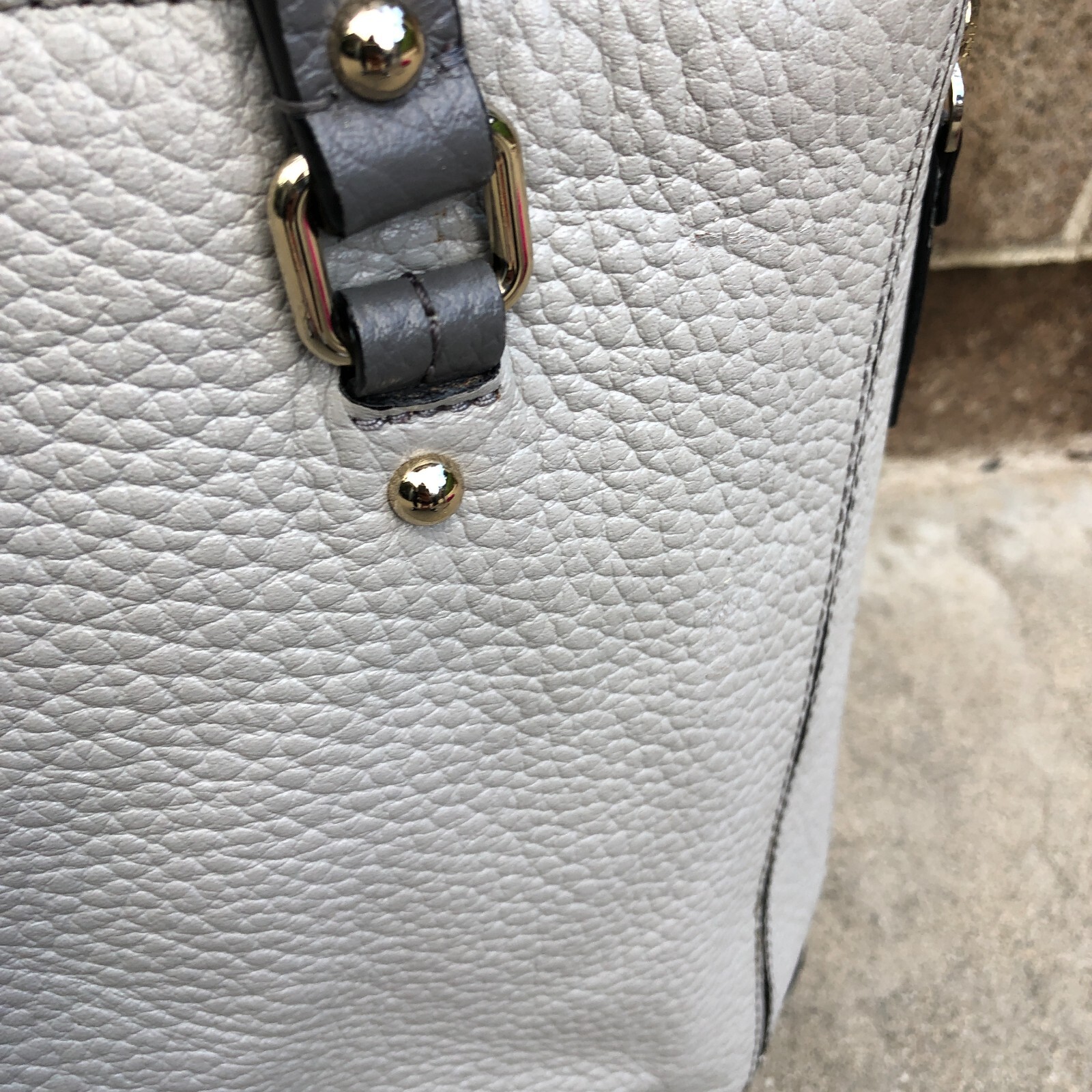 KATE SPADE Thea Shoulder Tote Purse Two Tone Pebble Leather Designer ...