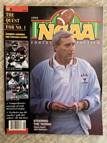 1992 NCAA Football Preview Magazine John Mackovic Longhorns MINT | eBay