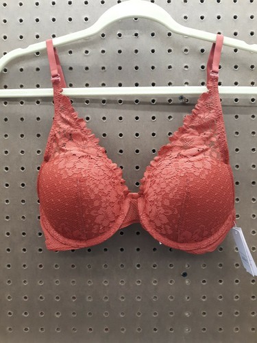 NEW 2 Pack Auden Orange Berry 552314 Underwire Push Up Bras with Lace ...
