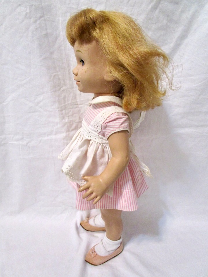 VINTAGE CHATTY CATHY DOLL MATTEL 1959 PROTOTYPE BLONDE BLUE EYES DRESS ...