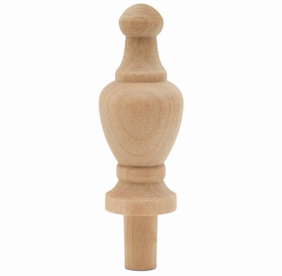 Unfinished Wood Finials Jar Tops Curtain Ends Rods Bed Post Decor Chair ...