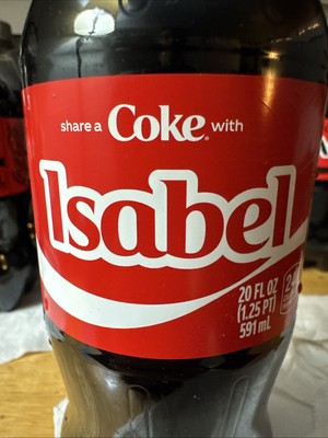 Share a Coke with Isabel 2025 Personalized Gift Coca Cola Bottle 20oz ...