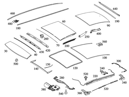 07 - 12 Mercedes S550 S400 S600 S63 AMG S65 Front SUNROOF glass ...