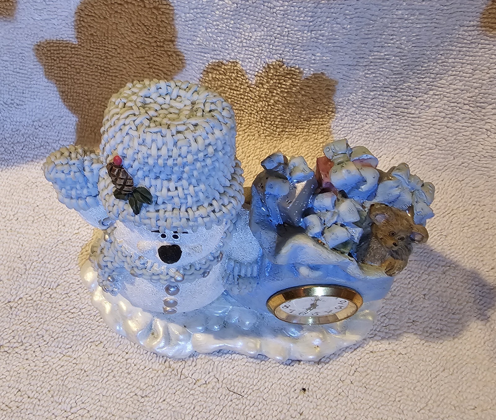 Resin Snowman Quartz Desk Clock By Timezone -The Country Timepiece ...