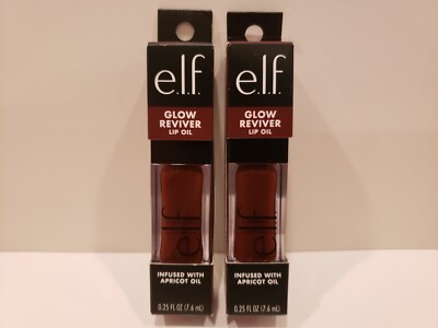 ELF - Lot Of 2 - Glow Reviver Lip Oil Infused With Apricot Oil - Jam ...