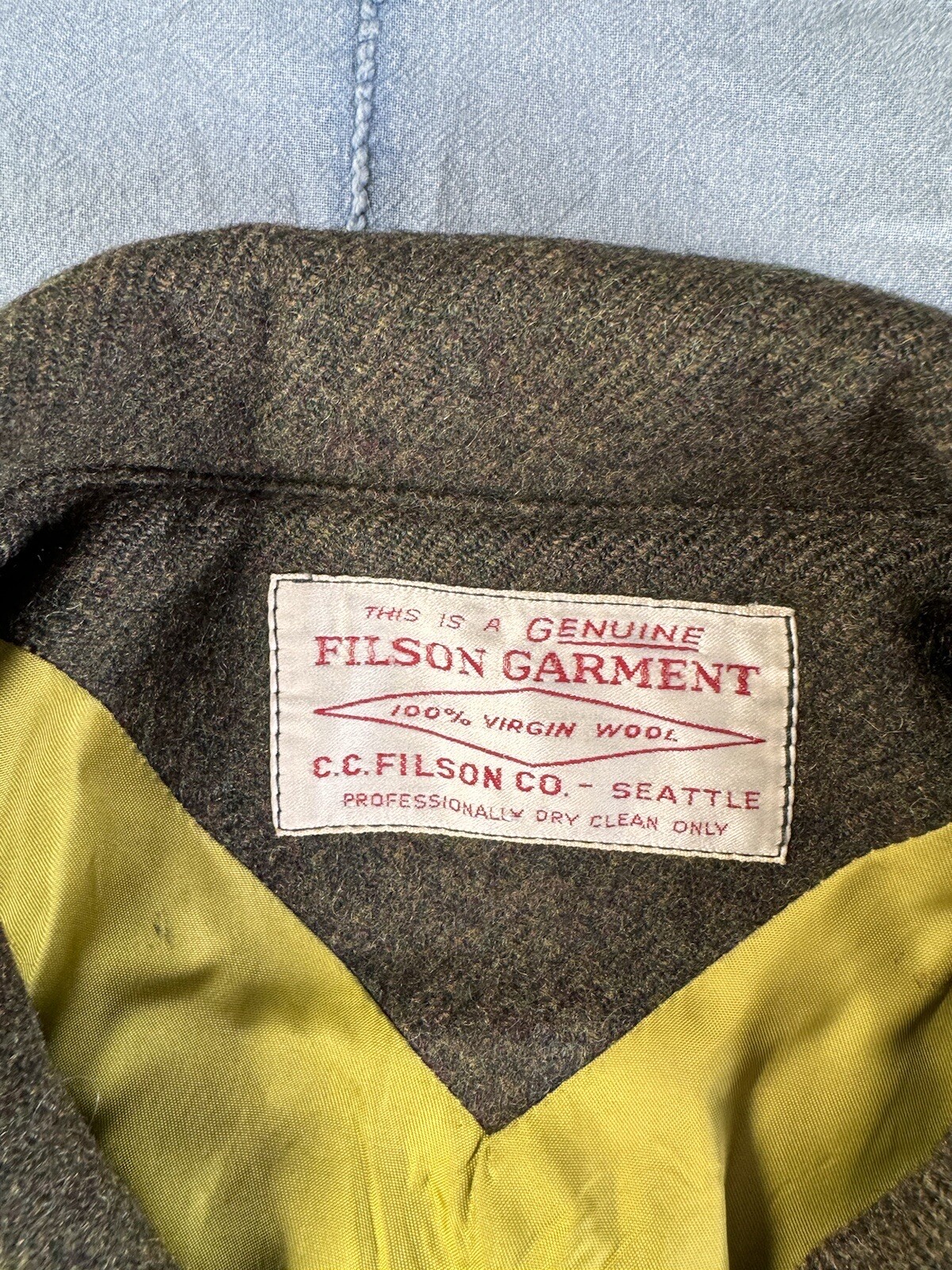 VINTAGE 1970s CC FILSON EARLY MARSH OLIVE GREEN WOOL … - Gem