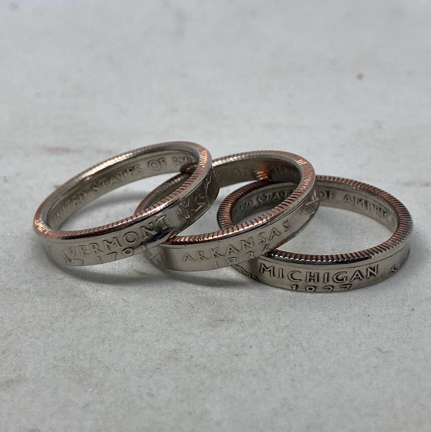 State Quarter Ring (Made with actual quarter) Handmade Band | eBay
