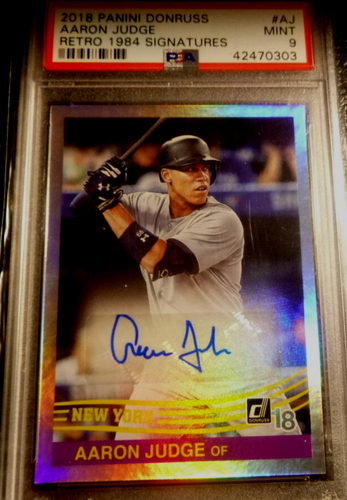 2018 PANINI DONRUSS Aaron Judge RETRO 1984 SIGNATURES #AJ PSA 9 | eBay
