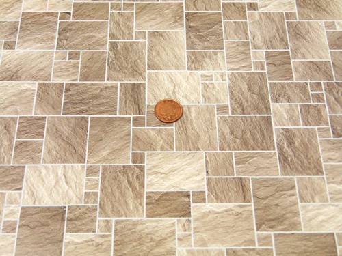 1:12 Scale A3 Dark Stone Floor Tile Card Tumdee Dolls House Miniature ...