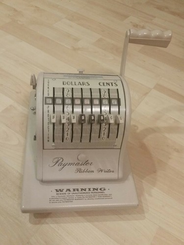 Vintage Paymaster Ribbon Writer Series 8000B with key | eBay
