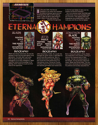 1993 Eternal Champions Sega Genesis PREVIEW PAGE Print Ad/Poster Promo ...