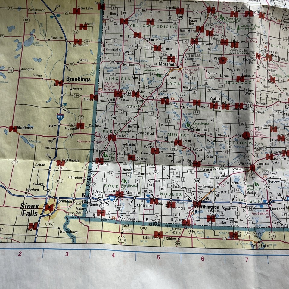 Minnesota MN VTG 1990 State Highway Map Road Cenex Gas Station ...