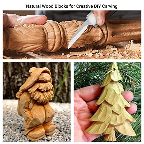 WOOD WHITTLING KIT with Basswood Blocks Carving Knife Gloves Set By COR ...