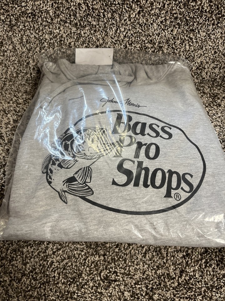 Bass Pro Shop Classic Logo Hoodie Sweatshirt - MENS- Gray - Medium NEW ...