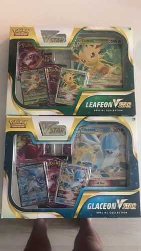 Pokémon TCG Glaceon V Star and Leafeon V Star Special Collection Boxes ...