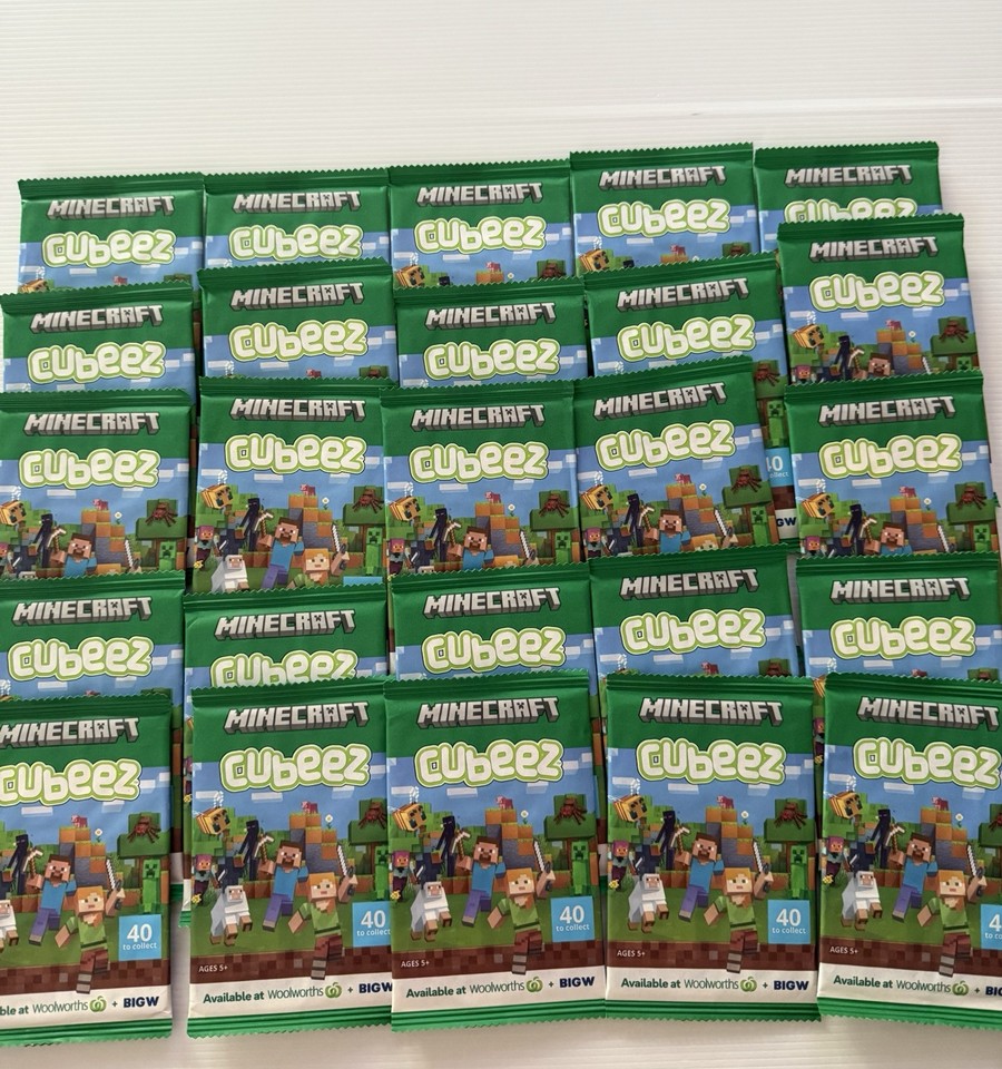 New Minecraft Cubeez 2025 Woolworths x 25 Unopened Packs | eBay