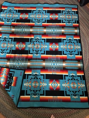 Chief Joseph Vintage Pendleton Blanket Beaver State Turquoise Vintage ...