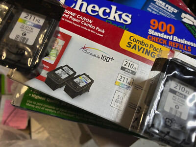 Canon Chroma Life 100+ Ink & Paper Combo Pack 210XLBlack /210XLColor ...