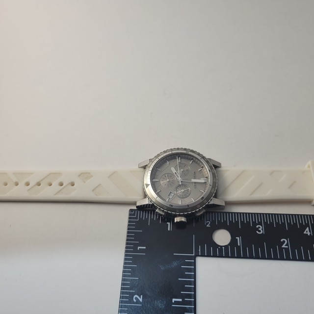 Burberry The City Rubber Chronograph Unisex Watch BU9810 White band for ...